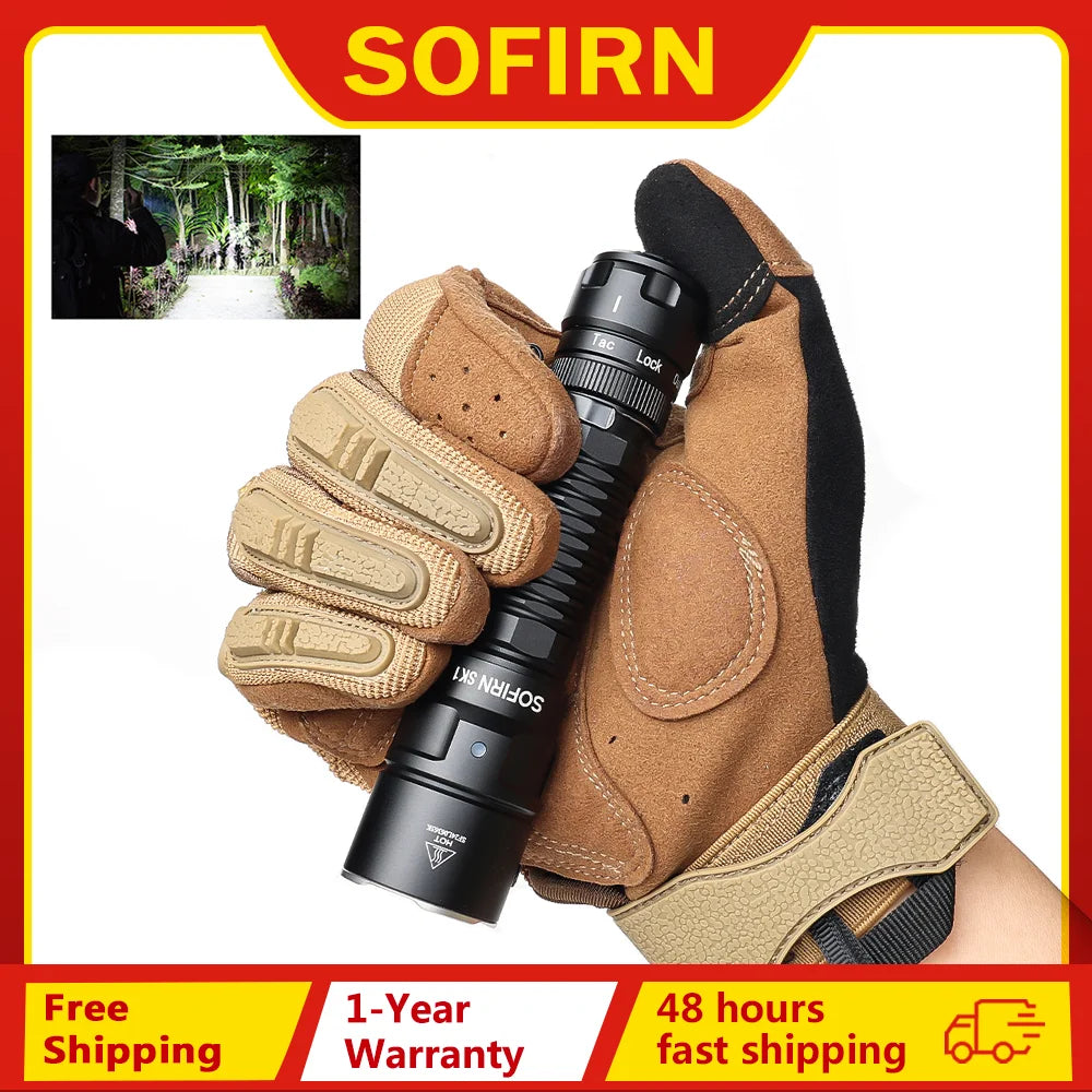 Sofirn SK1 SFT25R LED Tactical Flashlight 18650 Rechargeable 1300LM Po ...